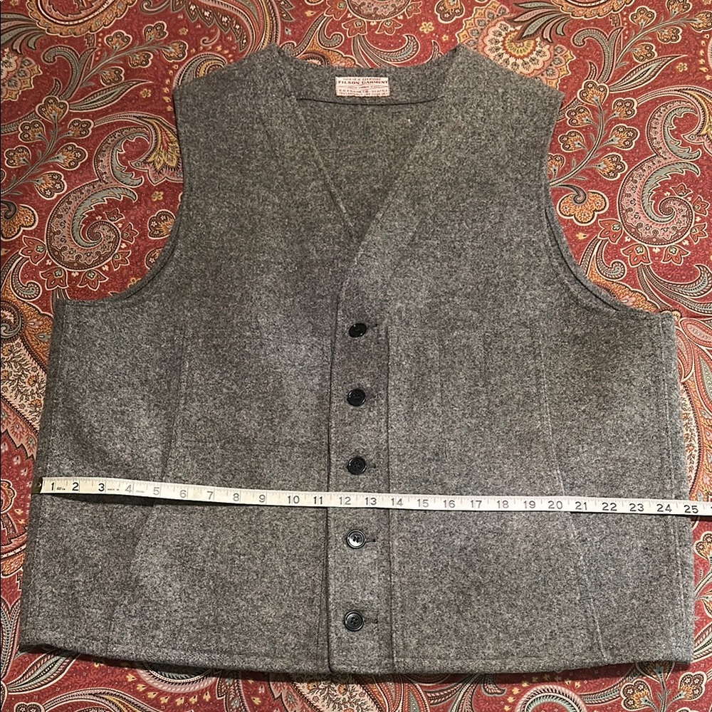 Filson Men's Gray 100% Wool Vest - Gem